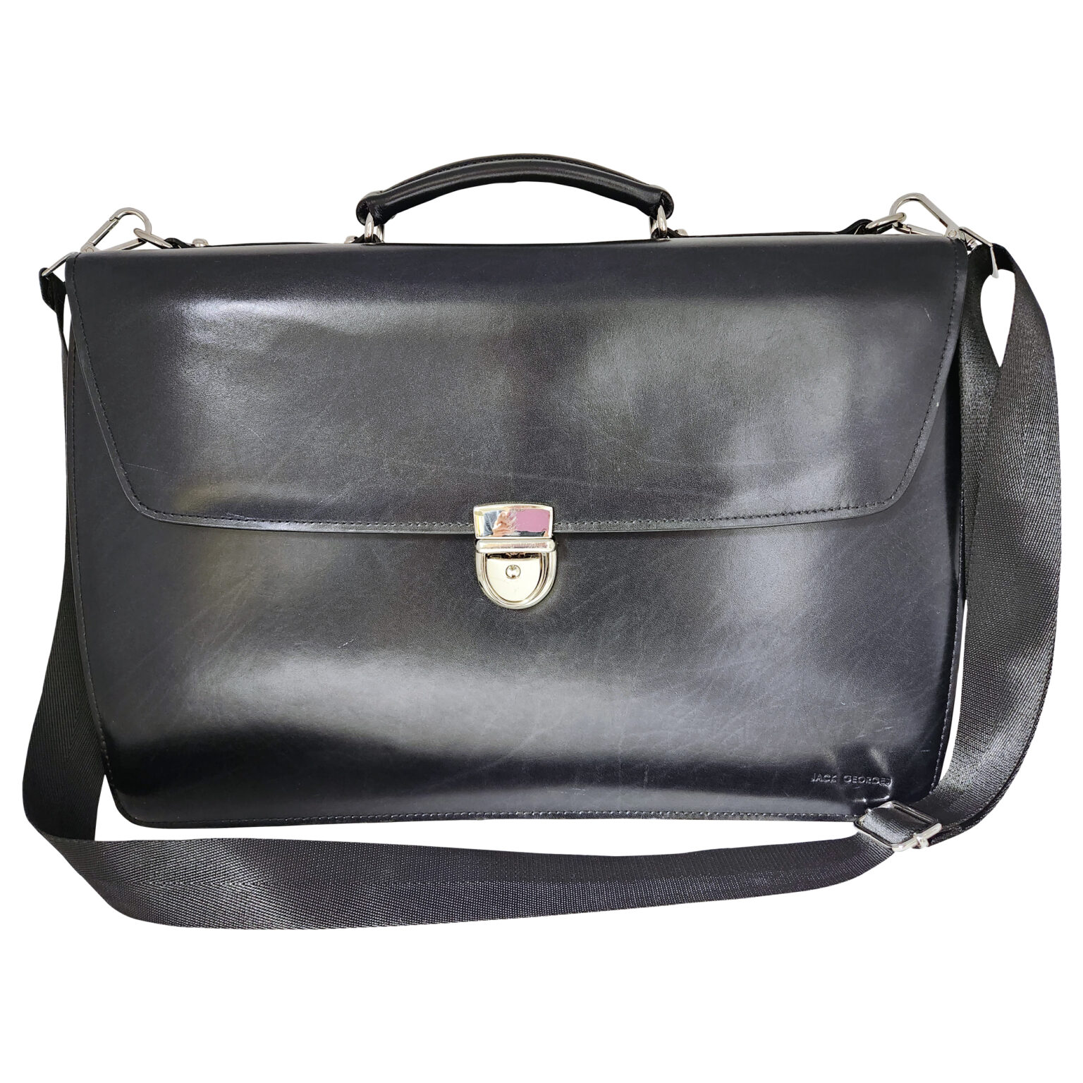 Jack Georges Elements Briefcase in Black Leather - Prosoft Binders